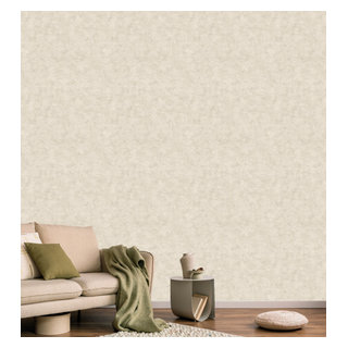 Cloudy Like Plain Textured Double Roll Wallpaper, Sample - Transitional ...