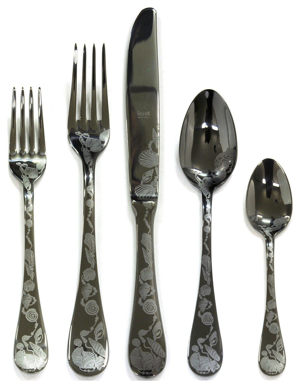 Venere Flatware Set 5-Piece Set Black Gold - Contemporary - Flatware ...
