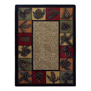 Kindred Cones OKA Rustic Area Rug, 7'8"x10'9" - Rustic - Area Rugs - by ...