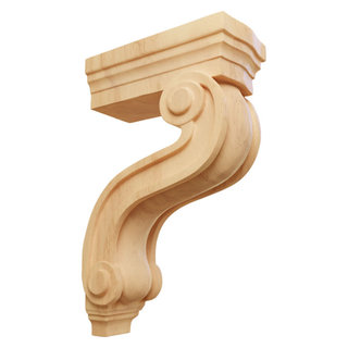 Capistrano Mission Corbel, Maple, 2 1/2"Wx2 3/4"Dx4 1/2"H, 4-Pack, 3 7/ ...