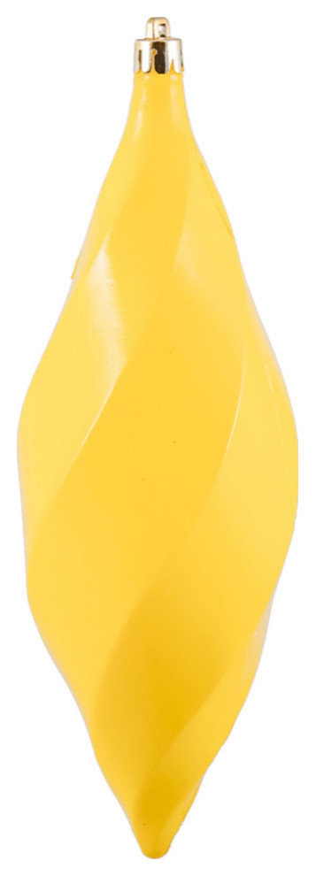 8" Yellow Shiny Swirl Finial 6-Pack - Contemporary - Christmas ...