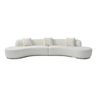 Perla Curved Sofa, White - Contemporary - Sectional Sofas - by First of ...