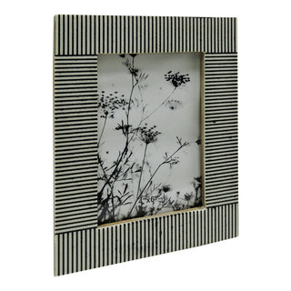 Resin,4x6 Etched Lines Photo Frame ,black/white - Contemporary ...