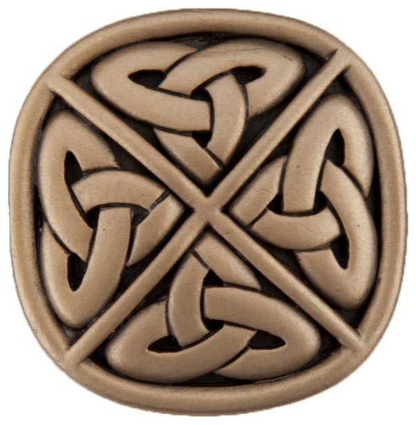 Celtic Square Cabinet Knob, Museum Gold - Contemporary - Cabinet And ...