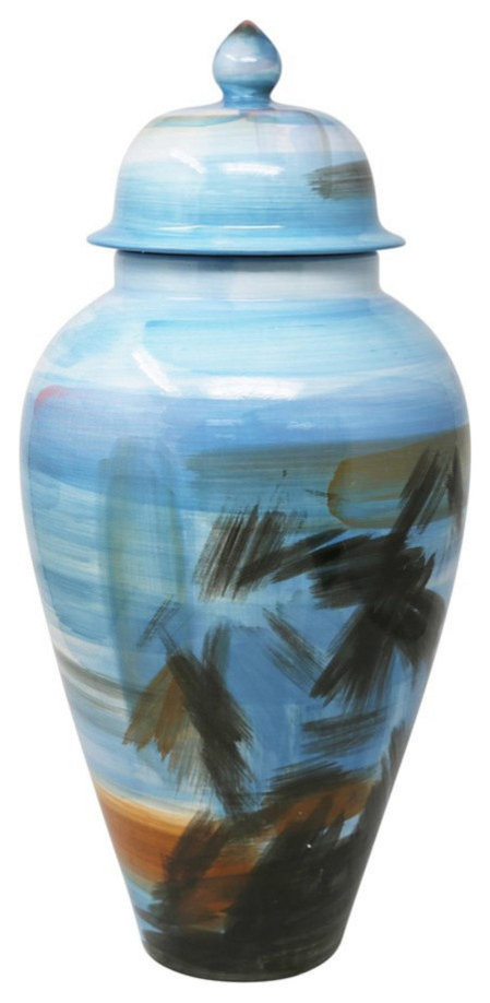 Decorative Ceramic Jar, Multicolor - Contemporary - Decorative Jars And ...