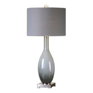 Uttermost Vallo Smoke Gray Glass Lamp - Transitional - Table Lamps - by ...