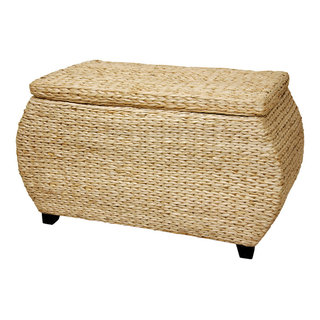 Rush Grass Storage Box, Natural - Tropical - Storage Bins And Boxes ...