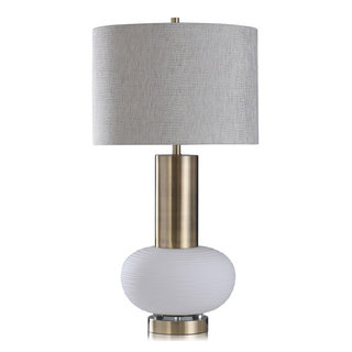 Palmer Table Lamp White Finish on Glass Body - Transitional - Table ...