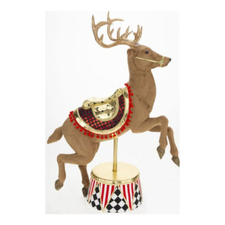 Mark Roberts 2021 Checkered Deer Figurine 28'' - Contemporary - Holiday ...