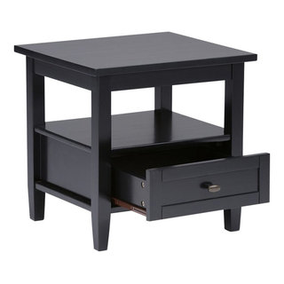 Atlin Designs Transitional Wood End Side Table in Tobacco Brown ...