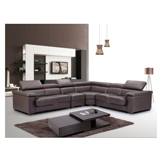 Leather sectional with sliding seats! | Houzz