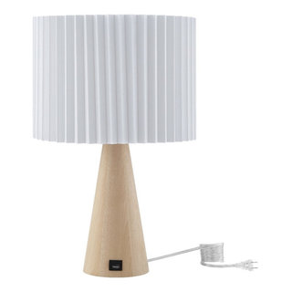 Posh Living Brynlie Table Lamp 5ft Power Cord USB Charger Beige ...