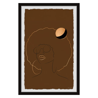 "Cool Afro Outline" Framed Painting Print, 24x36 - Contemporary ...