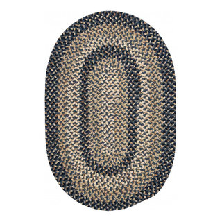 Braxton - Navy 14x18, Oval, Braided - Farmhouse - Outdoor Rugs - by ...