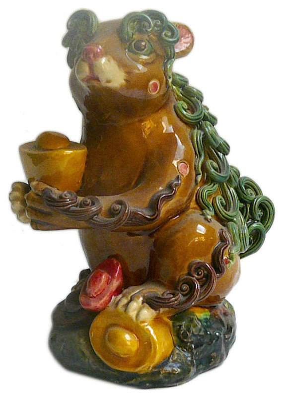 Chinese Color Ceramic Fortune Mouse Rat Figure - Asian - Decorative ...