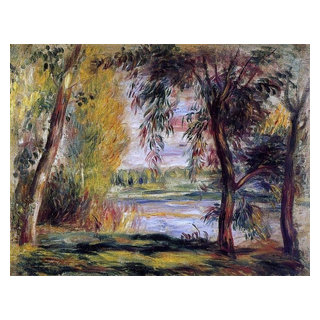 Pierre Auguste Renoir Trees by the Water Premium Canvas Print ...
