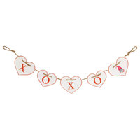 Hearts "XOXO" Valentine's Day Metal Banner 32" White and Red - Beach ...