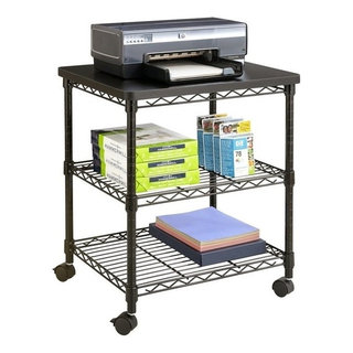 Scranton & Co Wire Machine Stand in Black - Transitional - Office Carts ...