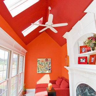 75 Beautiful Hallway With Orange Walls Pictures & Ideas | Houzz