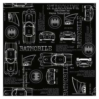 Batmobile Blueprint Peel And Stick Wallpaper - Contemporary - Wall ...