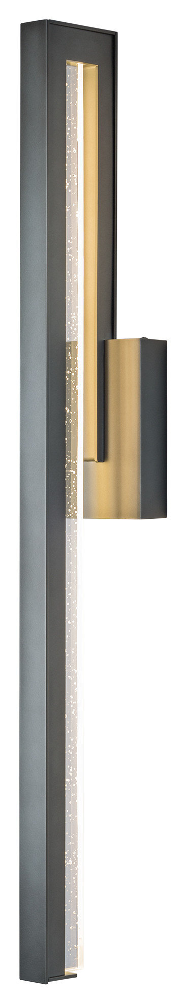 Edge Large LED Outdoor Sconce, Coastal Dark Smoke Finish, Seeded Clear ...