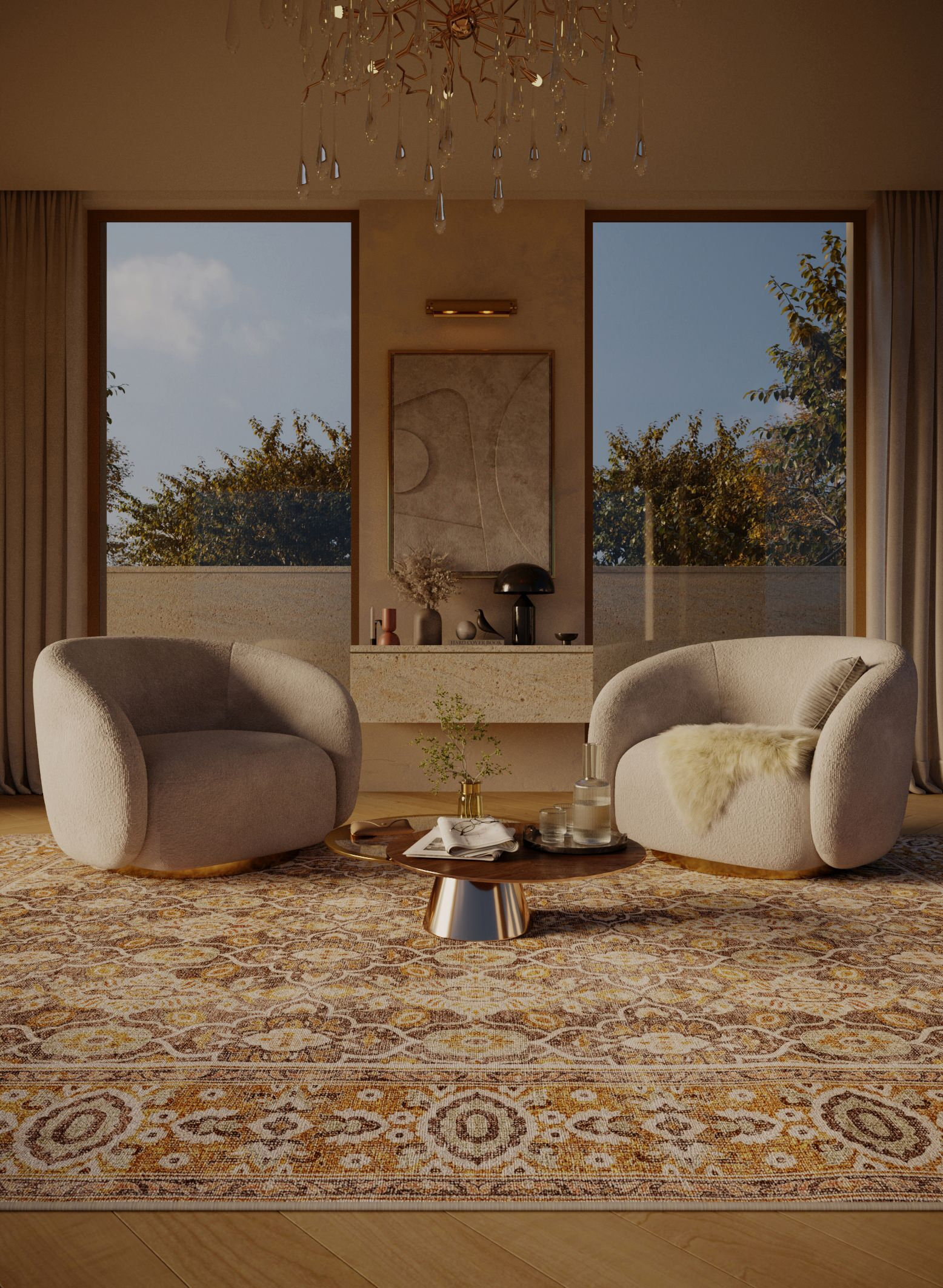 Washable Mehrav Reflections Area Rug, Rectangle 2'x3' - Traditional ...