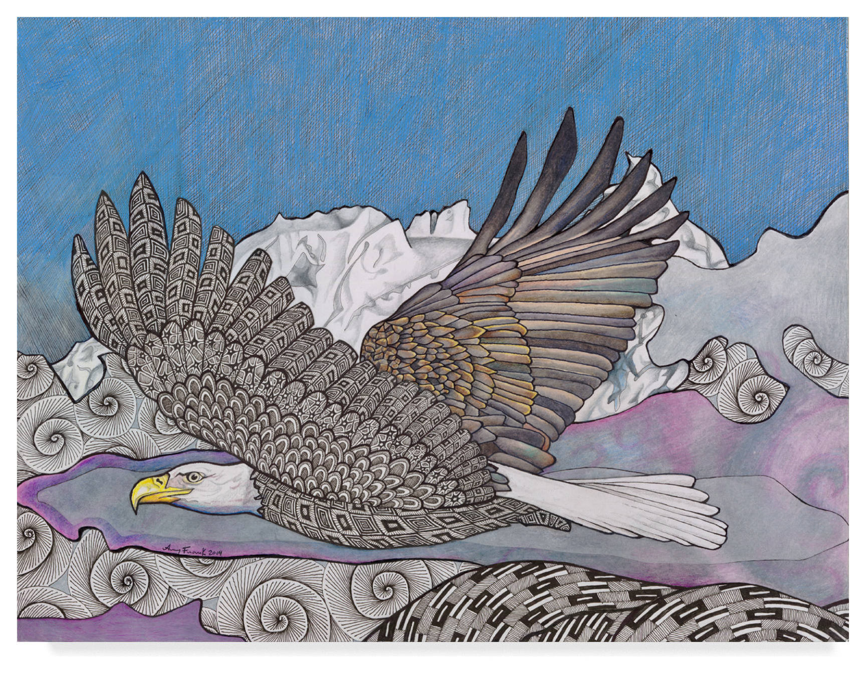 Amy Frank 'Flight Of The Eagle Left' Canvas Art, 24"x32" - Rustic ...