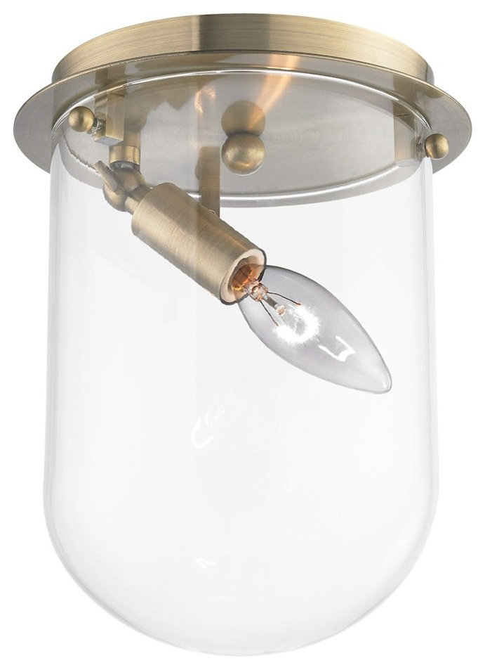 Lightway 1-Light Flush, Antique Brass - Transitional - Flush-mount ...