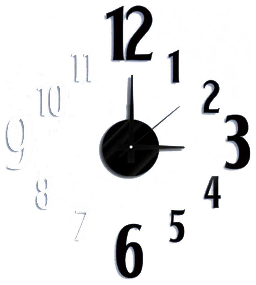 Modern Home Self Adhesive DIY 3D Wall Clock - Jackson - Contemporary ...