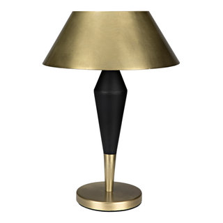 Blau Table Lamp, Steel With Brass Finish and Black Steel Detail ...