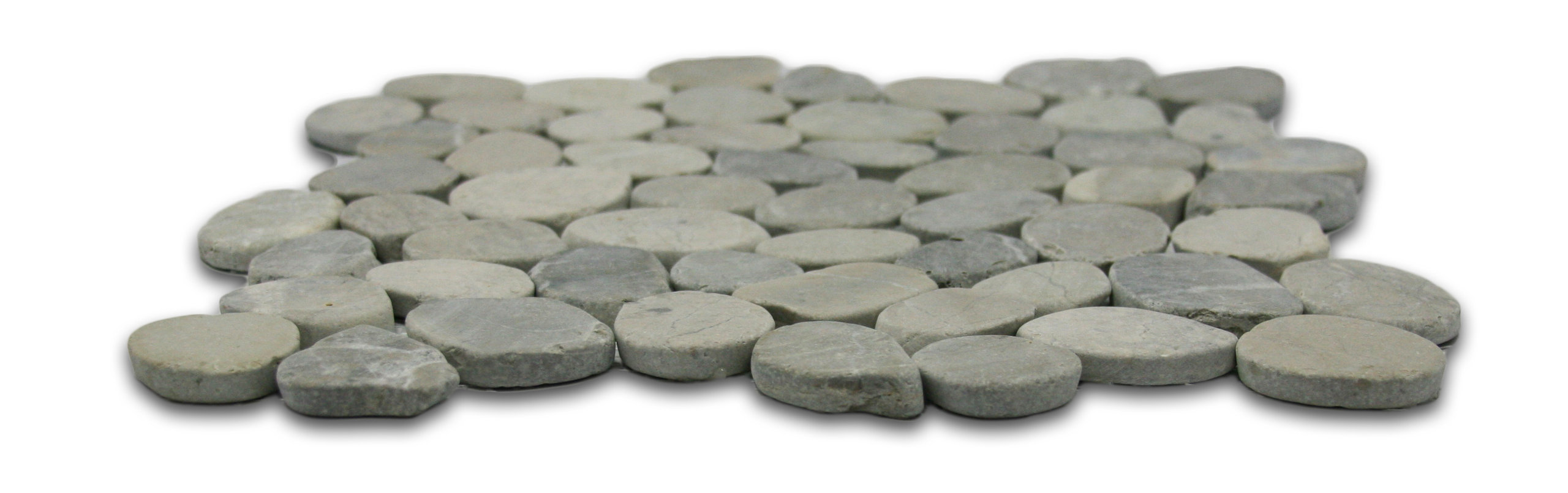 Sliced Bali Cloud Pebble Tile - 12x12 Natural Stone, Mesh Backed, Eco ...