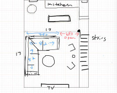 13x13 living room ideas (TV and more seating)