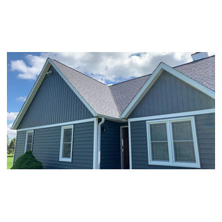 Alside Prodigy Insulated Lap and Board & Batten siding in Ageless Slate ...