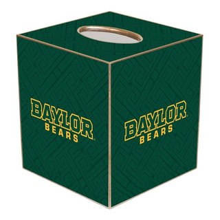 TB3119-Baylor with Bear on Green Crock Tissue Box Cover - Contemporary ...