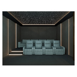 Luxury home theater 3D Rendering - Modern - Home Cinema - Miami - by ...