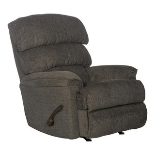 Atkins Rocker Recliner in Gray Polyester Fabric - Transitional ...