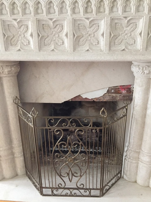 broken fireplace