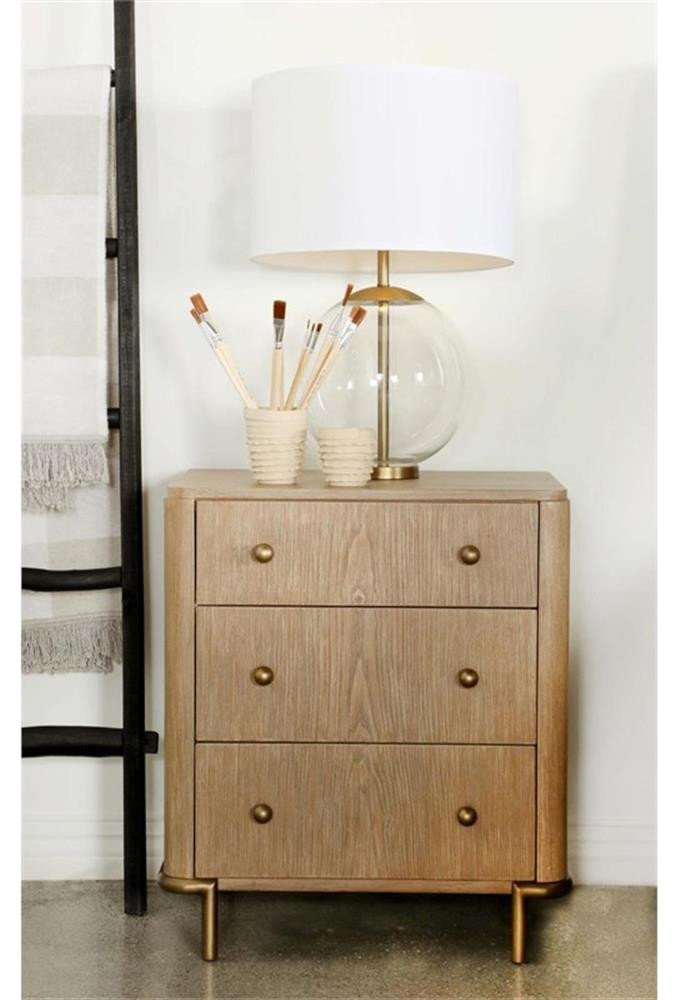 Coaster Arini 3-Drawer Contemporary Wood Nightstand in Sand Wash ...