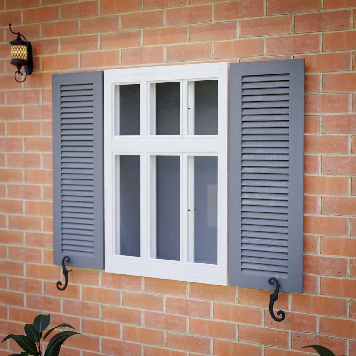 Black Shutter Dog Holders 6.5" L S Style Aluminium Rust Resistant Pack ...