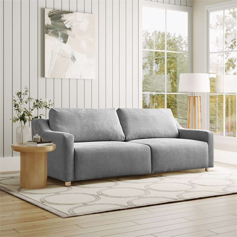 Pemberly Row Modern Convertible Sofa in Gray Fabric Upholstery ...