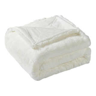 Heavy Faux Fur Throw, 60"x80" - Contemporary - Throws - by BNF Home | Houzz