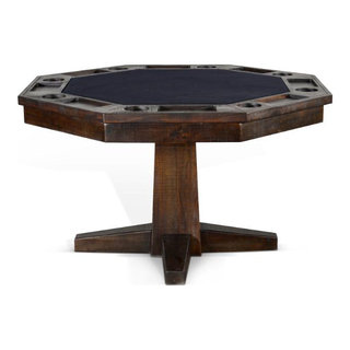 53" Round Reversible Table Top Game & Dining Table Solid Wood ...