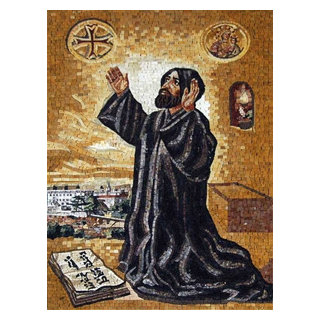 Saint Hardini Mosaic Icon, 31" x 46" - Traditional - Tile Murals - by ...