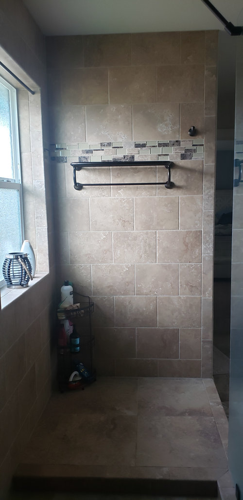 I need help decorating this dry area of my walk in shower!