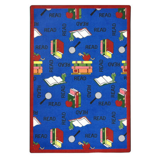 Bookworm 10'9" x 13'2" area rug in color Blue - Contemporary - Kids ...