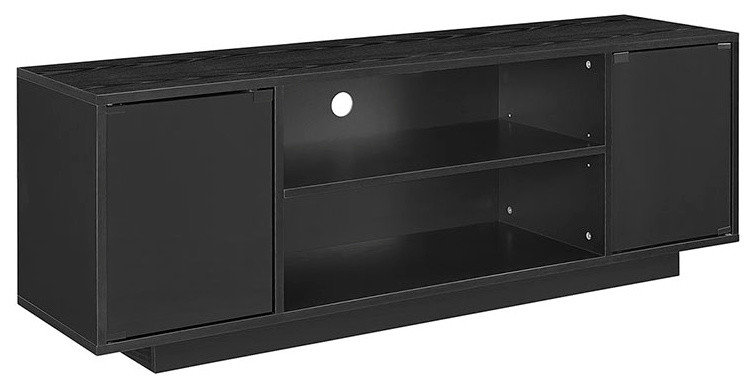 Modern Black Portal TV Stand, 60"Lx16"Wx21"H - Transitional ...