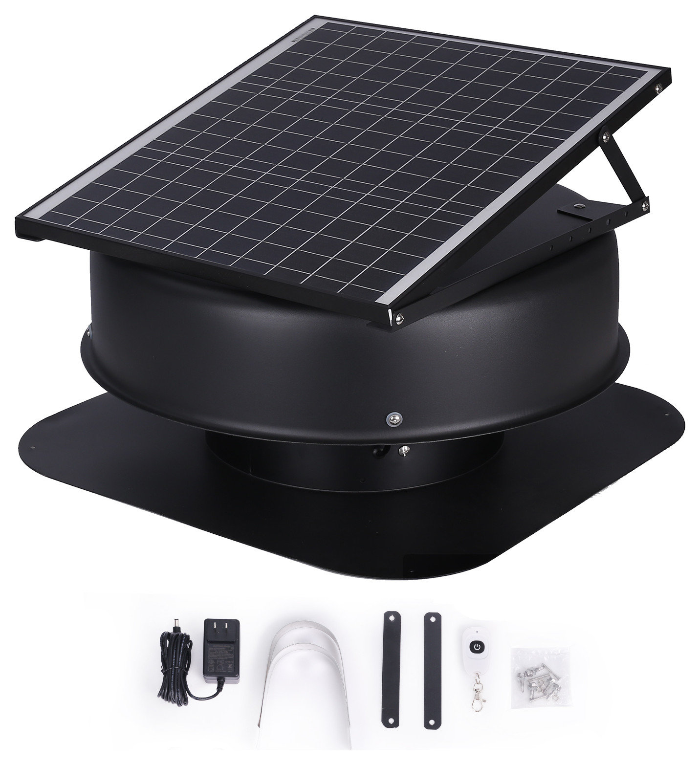 VEVOR Solar Attic Fan Solar Roof Fan 40 W 1230 CFM with Remote Control ...