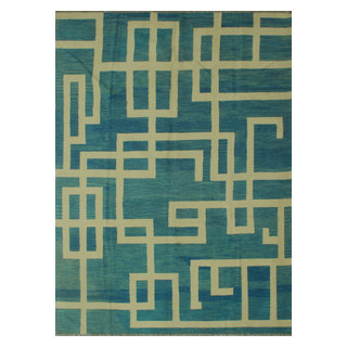 Winchester Kilim Vern Blue Rug, 8'0 x 11'5 - Contemporary - Area Rugs ...