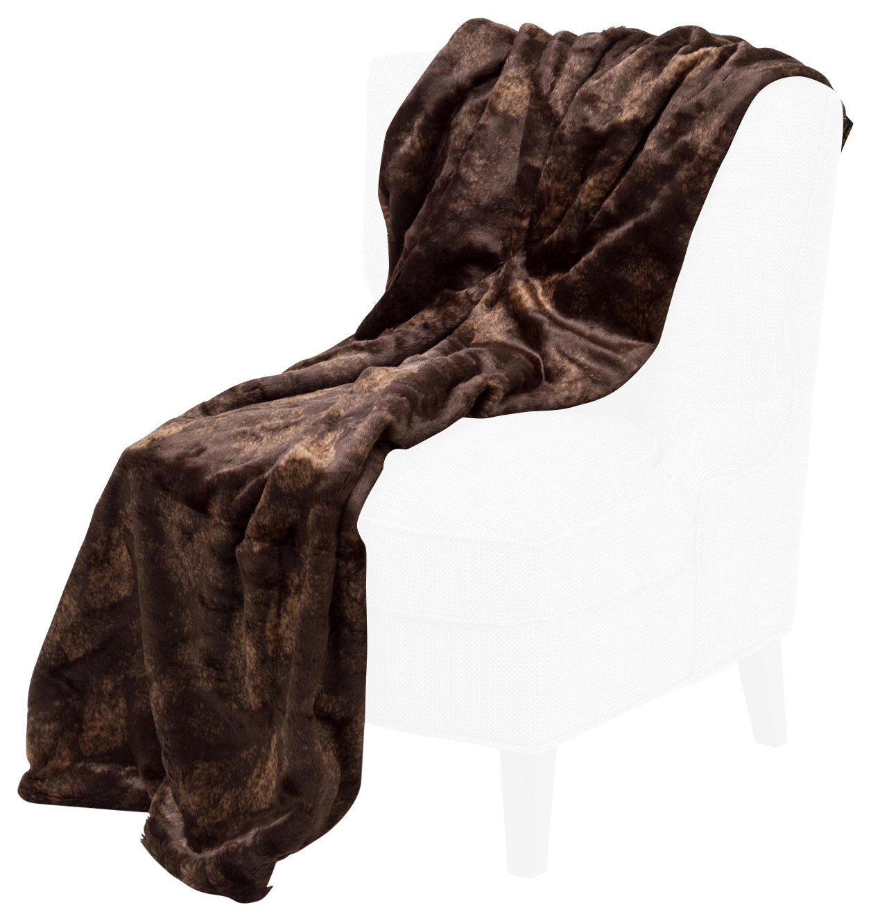 Bailey 56" x 72" Faux Fur Throw - Dark Brown - Contemporary - Throws ...