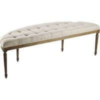 Bench, Natural Linen - Traditional - Upholstered Benches - by ...